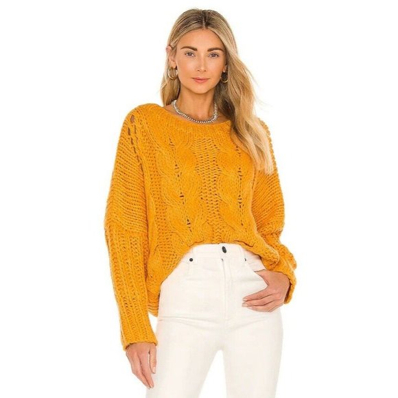 Tularosa | Sweaters | Tularosa Paola Cable Sweater Mustard Yellow ...
